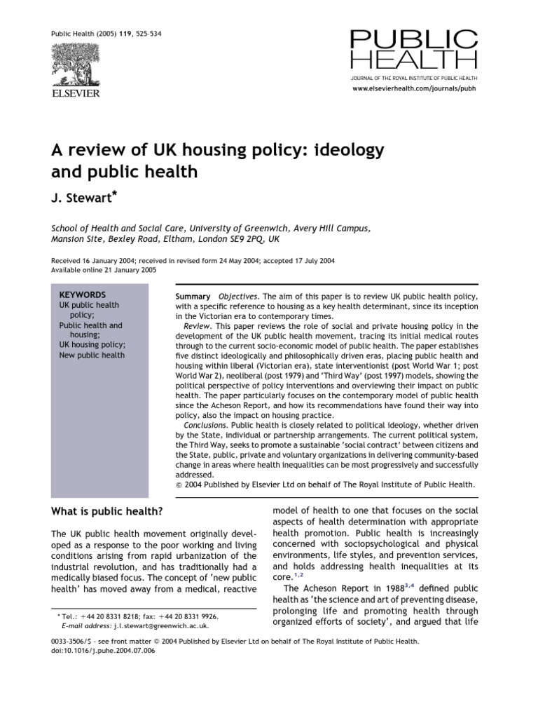 A Review of UK Housing Policy - Ideology and Public Health | PDF ...