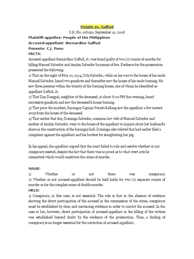 People Vs Gaffud | PDF | Double Jeopardy | Crime & Violence