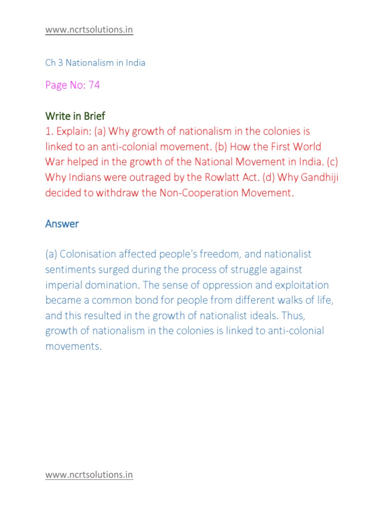 Class 10 History CH 3 | PDF | Mahatma Gandhi | Colonialism