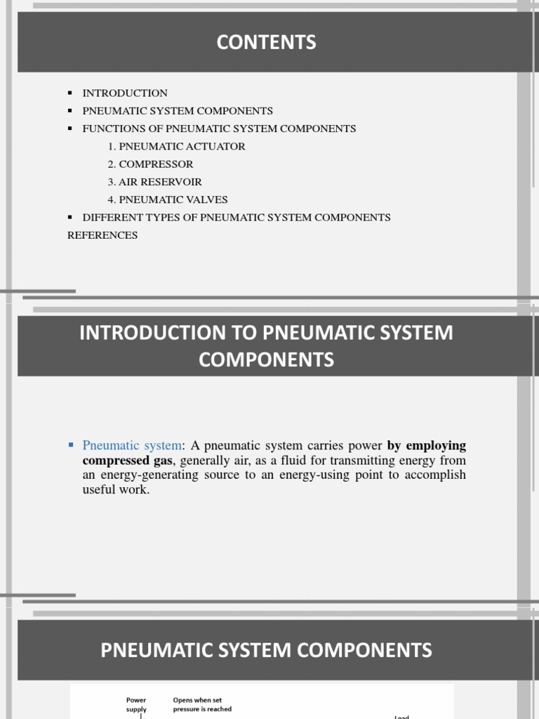Pneumatic System Component | PDF | Valve | Actuator