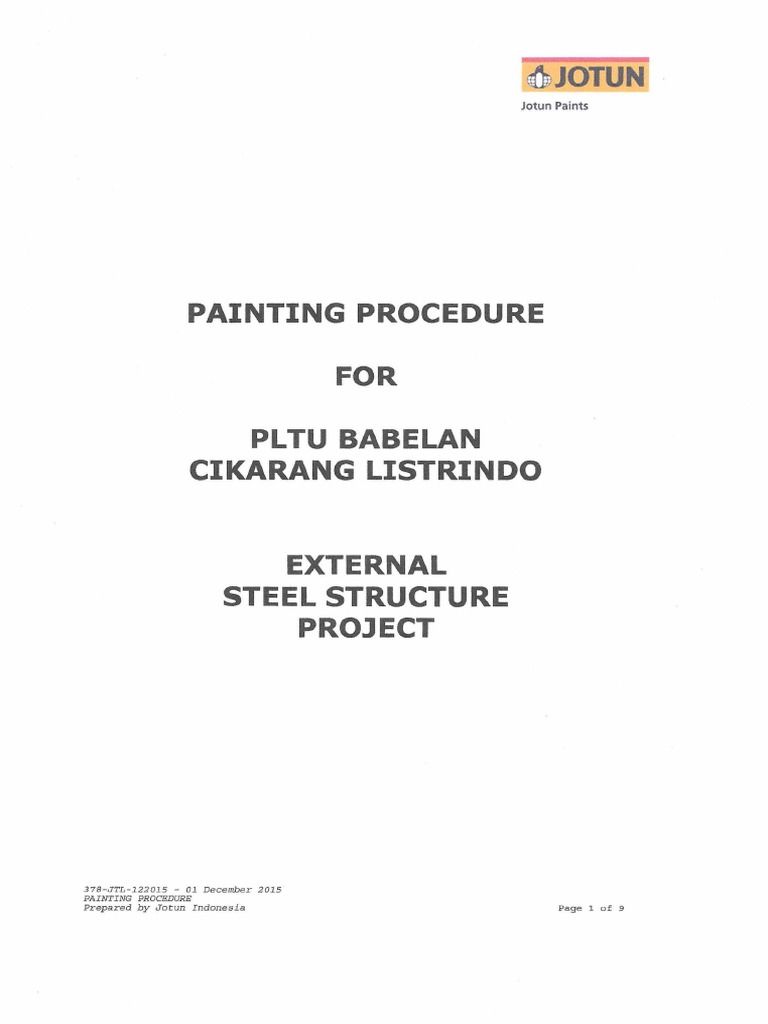 Painting Procedure Jotun | PDF | Paint | Materials