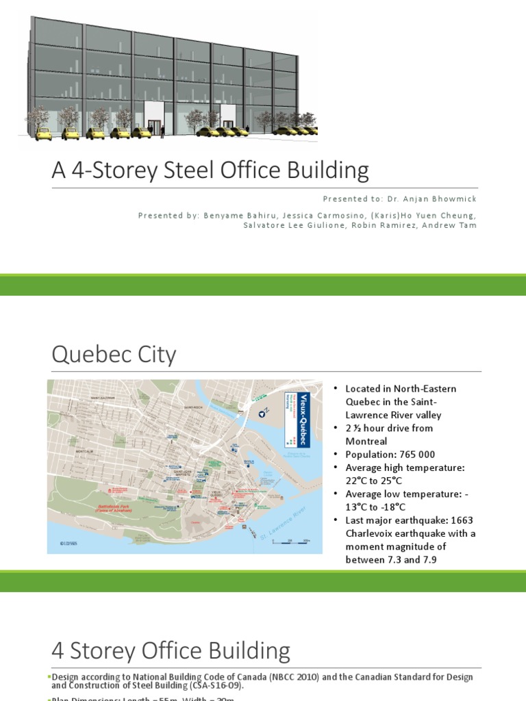 4-Storey Office Building Design Plan | PDF | Beam (Structure) | Wall