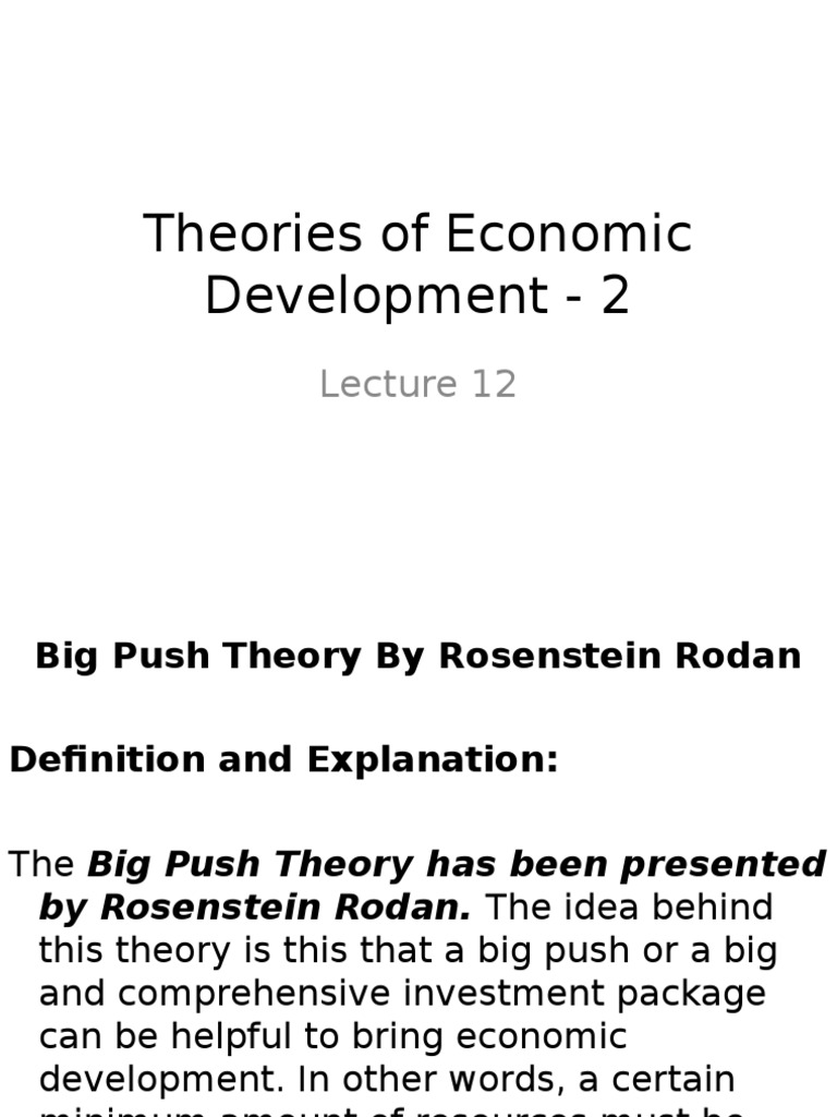 Big Push | PDF | Factors Of Production | Economic Development