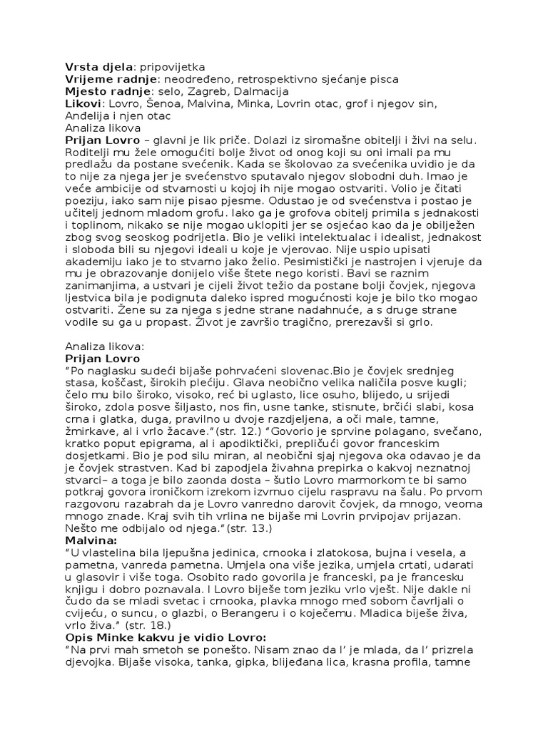 Prijan Lovro A Šenoa | PDF