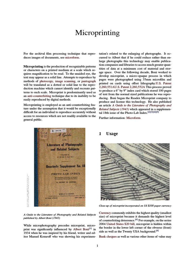 Micro Printing | Printing | Media Technology | Free 30-day Trial | Scribd