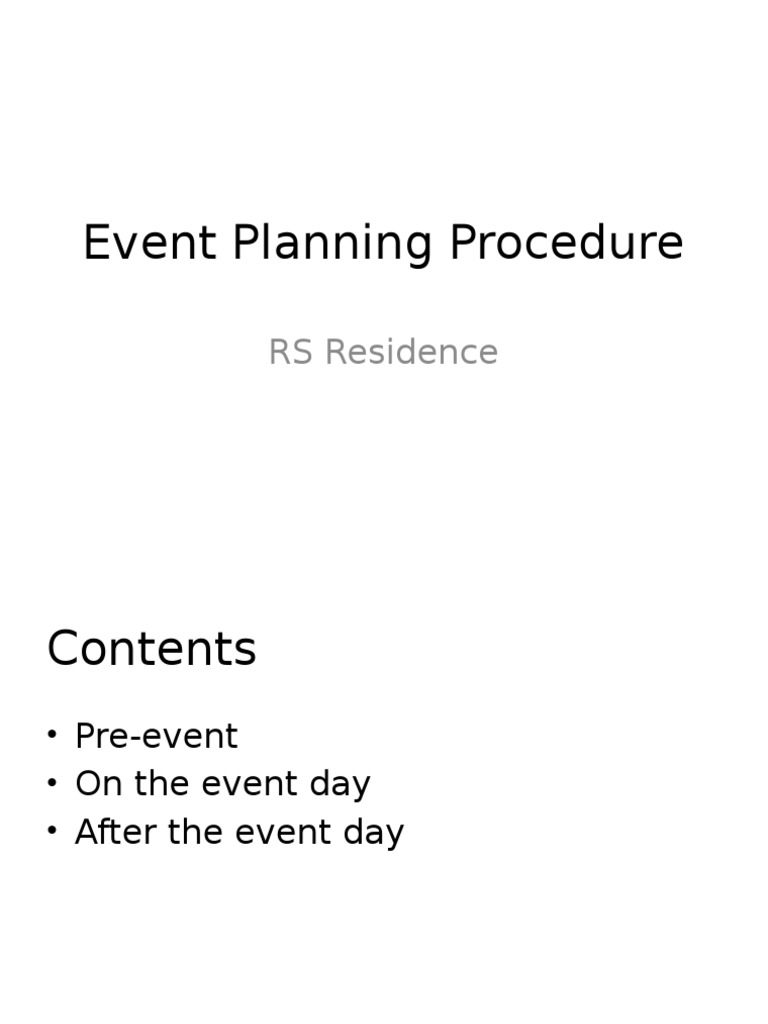 Event Planning Procedure | PDF | Business