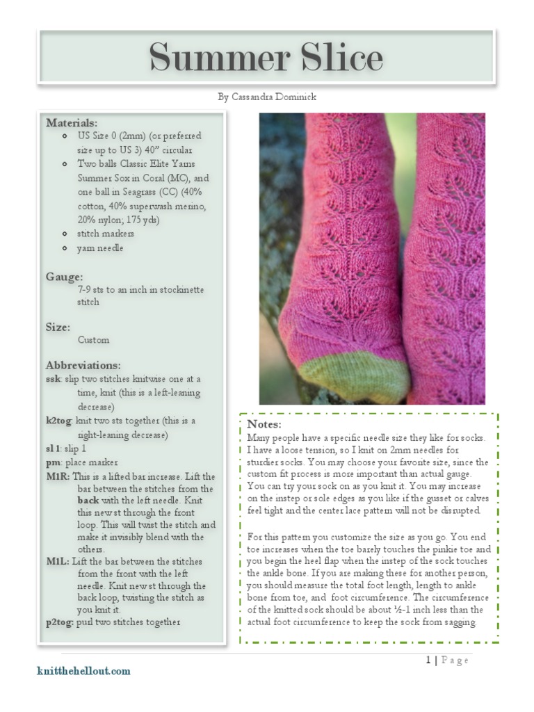 Summer Slice | PDF | Knitting | Textile Arts