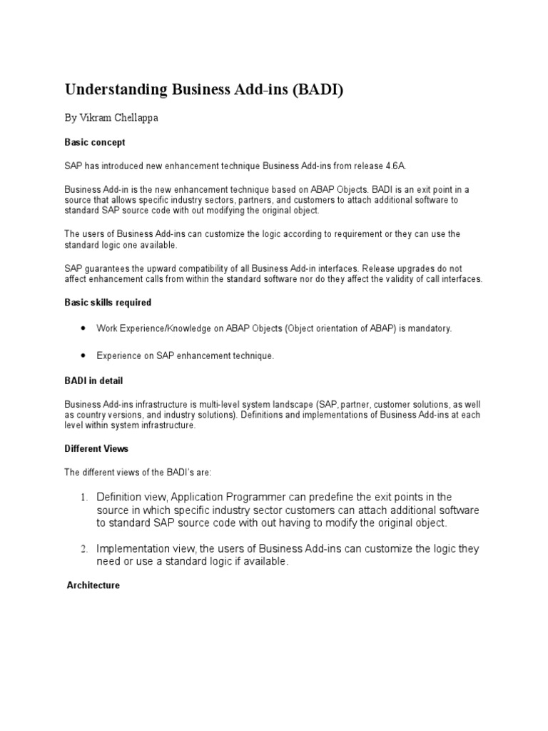 Understanding Business Addins | PDF | Interface (Computing) | Plug In (Computing)