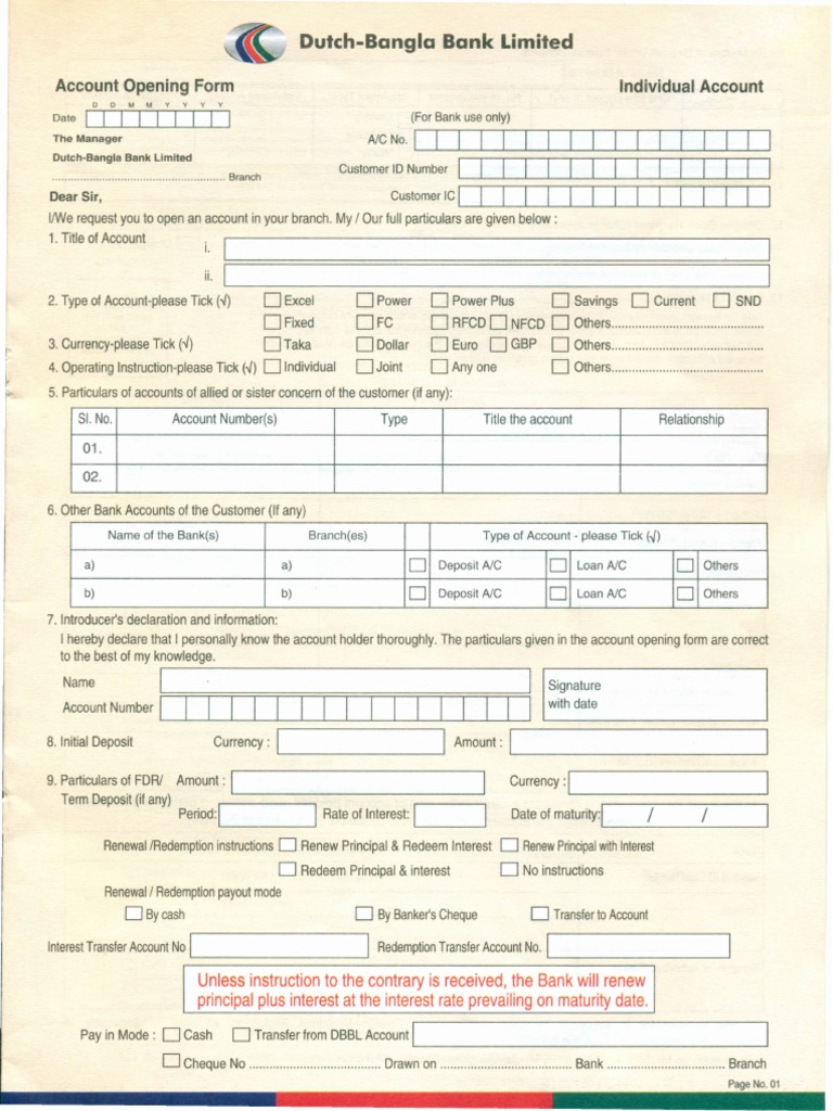 Account Opening Procedure | PDF | Cheque | Banks