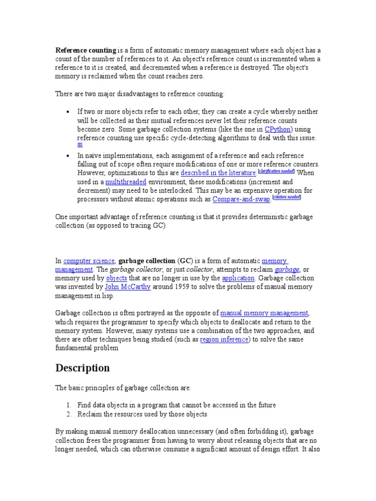 Description: Reference Counting Is A Form of Automatic Memory ...