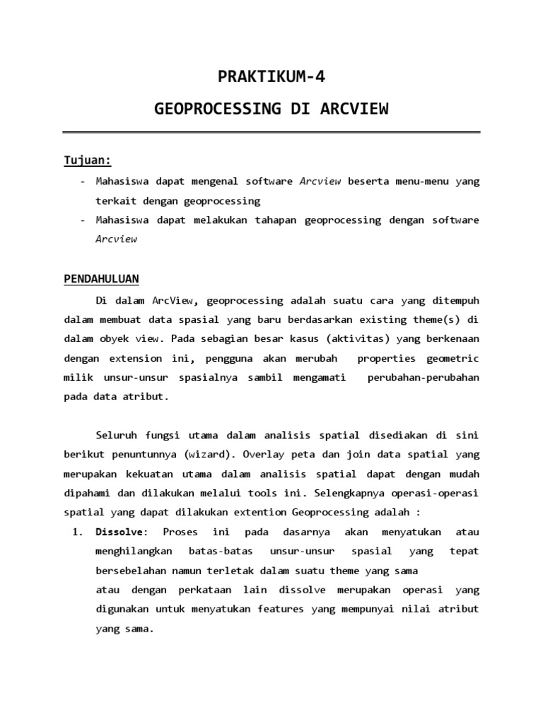 Geoprocessing di ArcView: Panduan Praktis | PDF