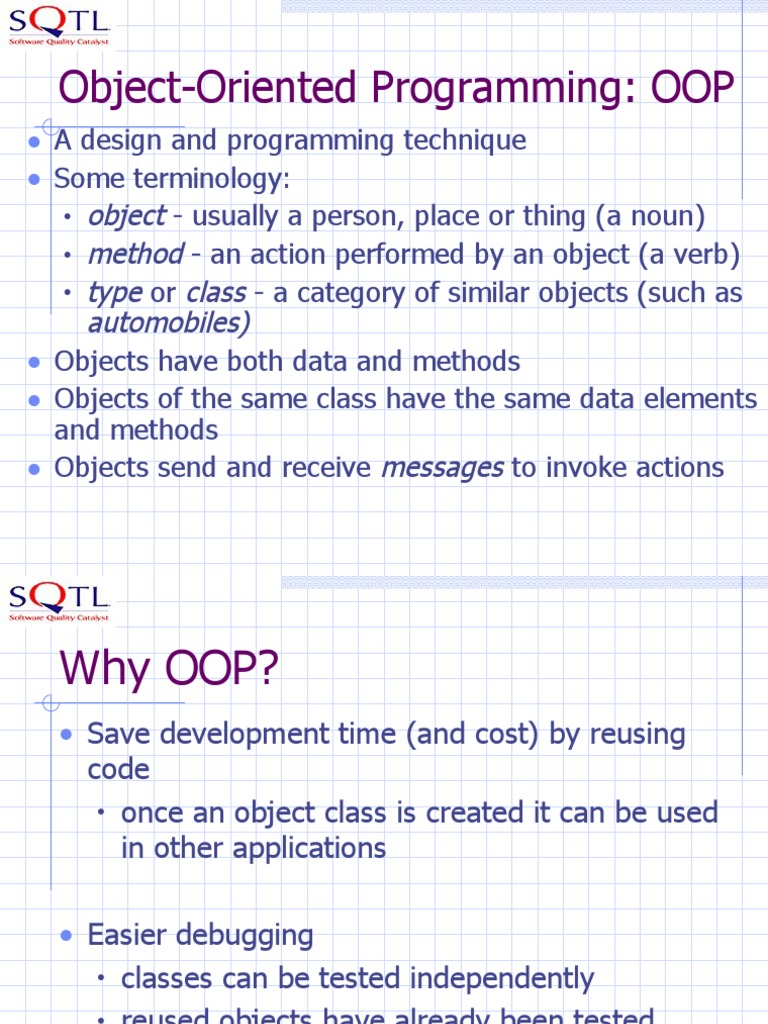 Object Oriented Programming Oop Object Method Type Class Automobiles Pdf Object Computer
