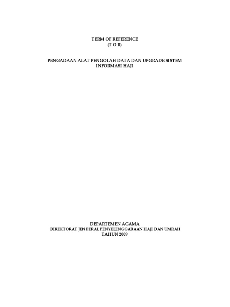 Contoh TOR (Term of Reference) | PDF