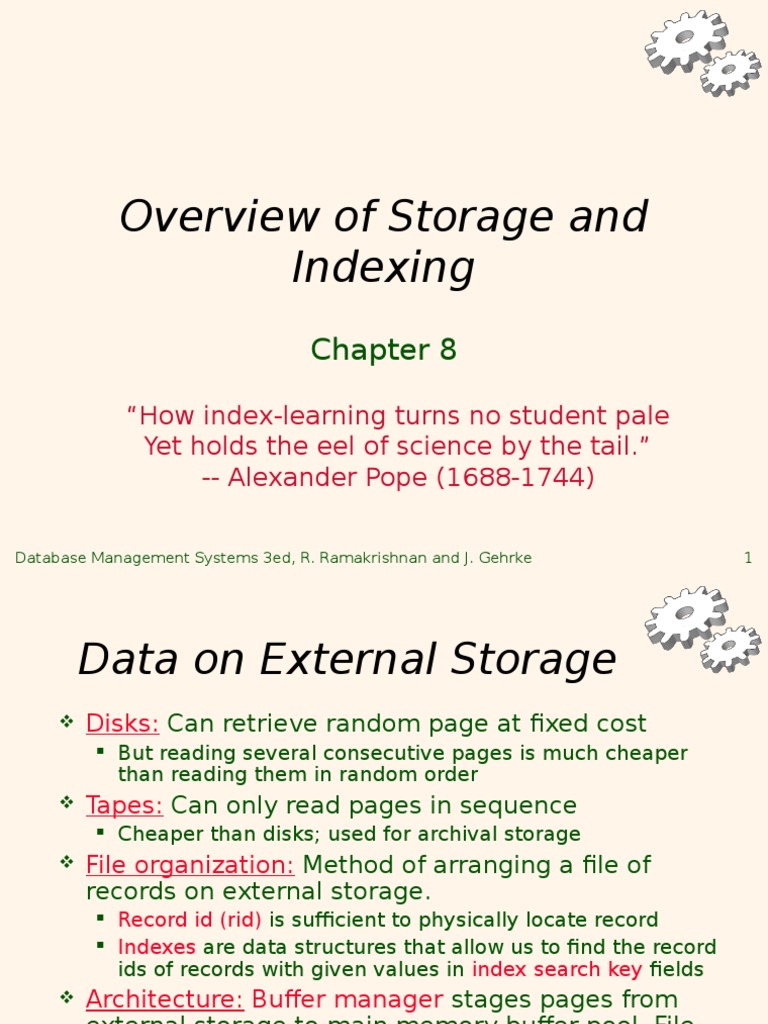 Overview of Storage Indexing and File Organizations | PDF | Database Index | Computer Data Storage