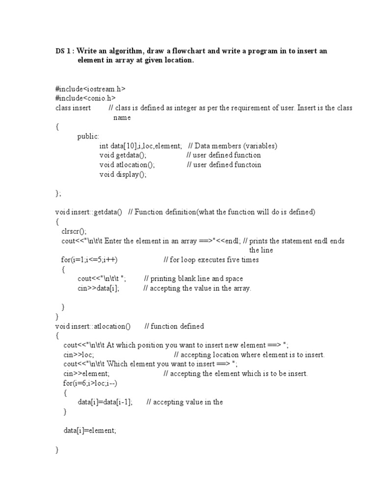 Algorithms for Array Operations in C | PDF | Subroutine | Queue (Abstract Data Type)