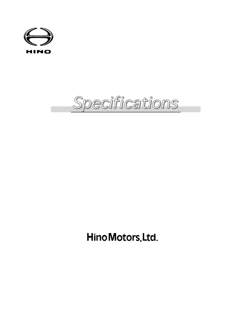 Specifications Hino | PDF | Suspension (Vehicle) | Transmission (Mechanics)