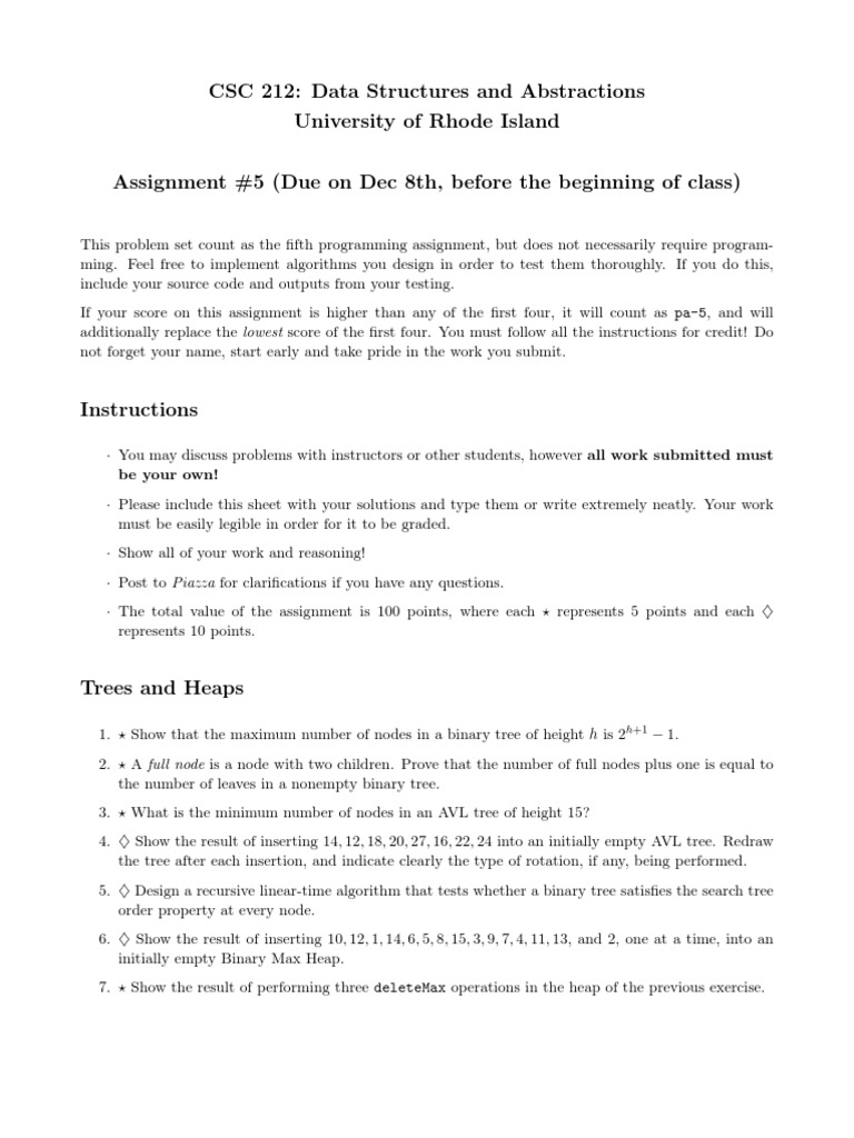 CSC 212: Data Structures and Abstractions University of Rhode Island ...
