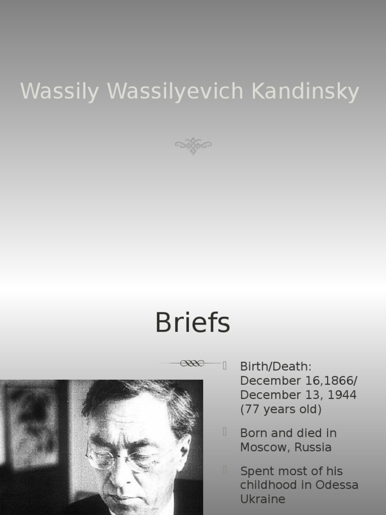 Wassily Wassilyevich Kandinsky | PDF | Wassily Kandinsky | Abstract Art