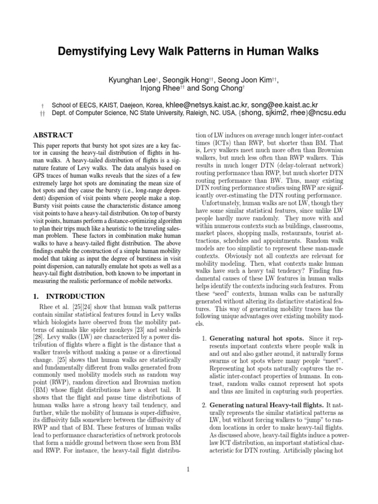 Demystifying Levy Walk Patterns | PDF | Variance | Routing