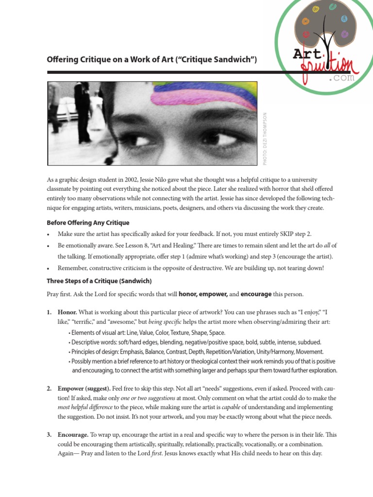 Offering Critique On A Work of Art ("Critique Sandwich") | PDF ...