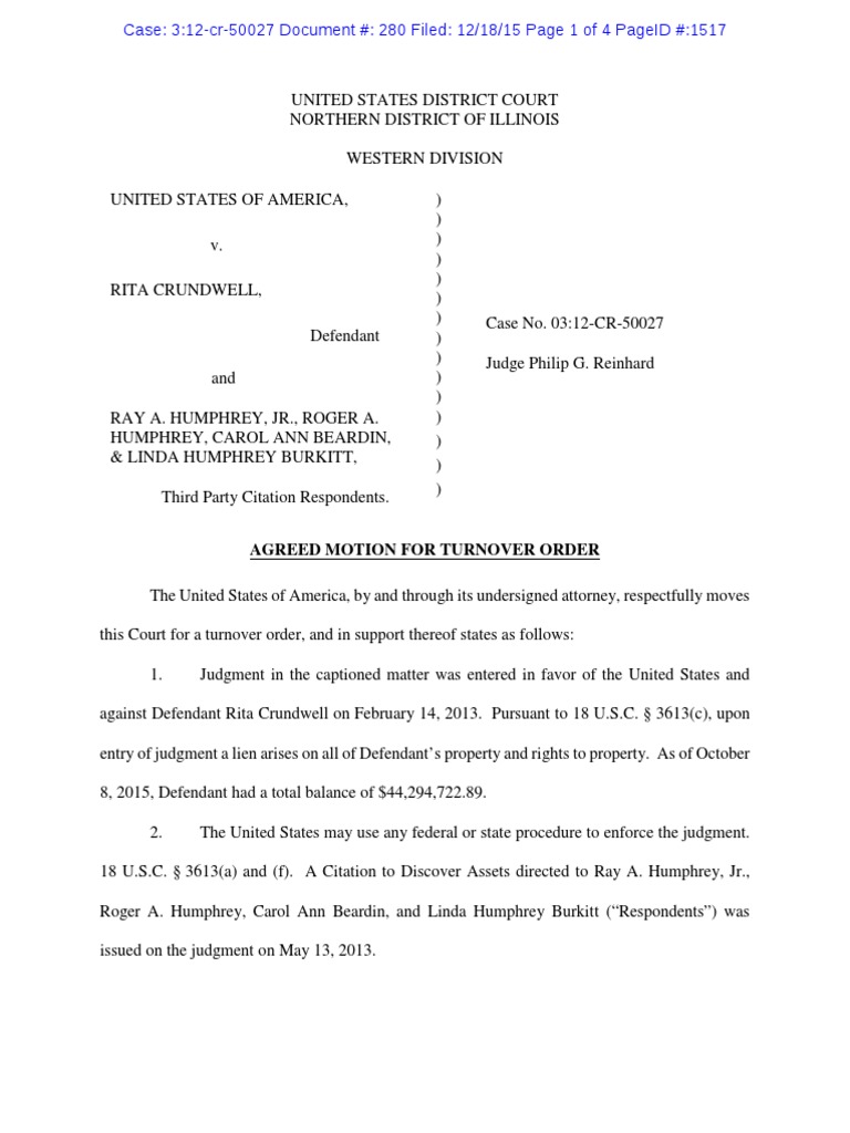 Motion for Turnover Order | Settlement (Litigation) | Judgment (Law)
