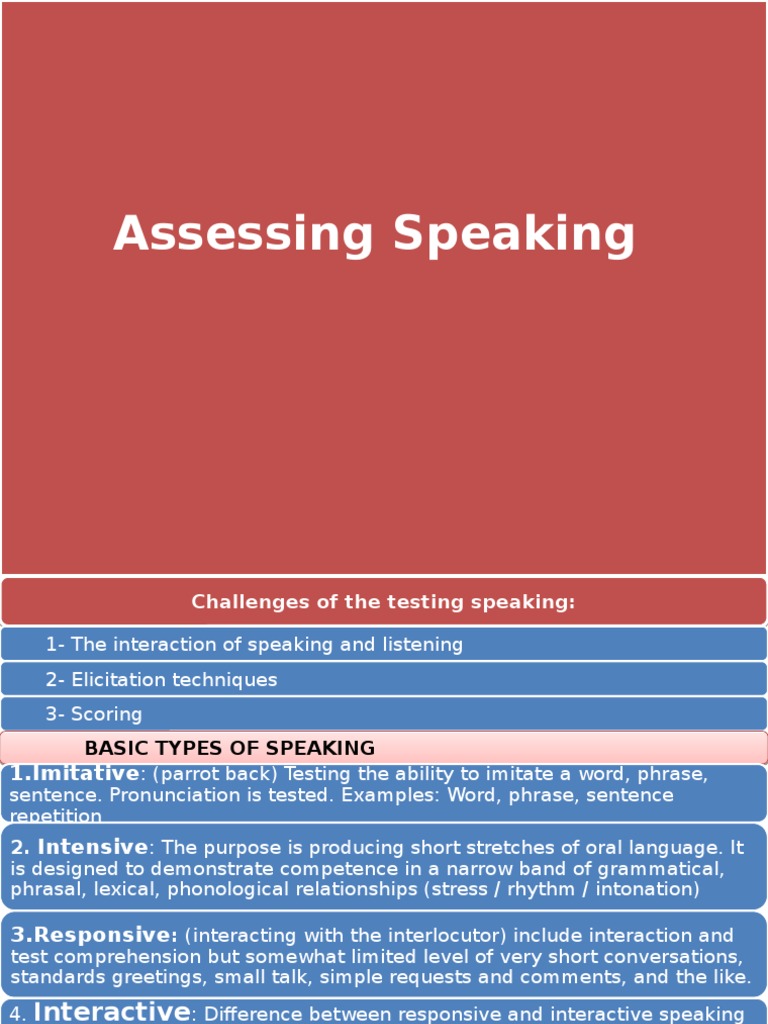 Assessing Speaking | Download Free PDF | Speech | Fluency