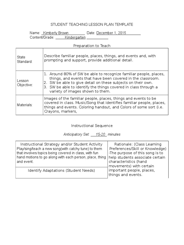 Lesson Plann | PDF | Lesson Plan | Individualized Education Program