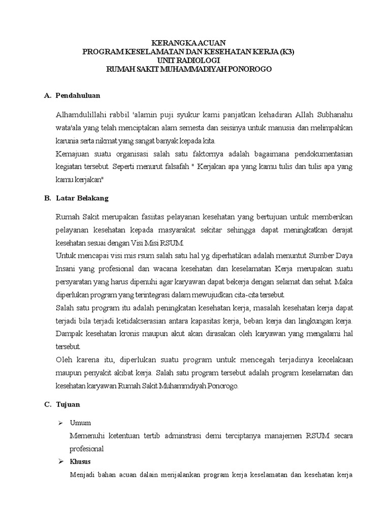Program K3 Radiologi | PDF