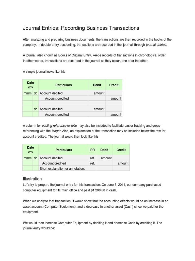 4 Journal Entries | PDF | Corporate Jargon | Debits And Credits