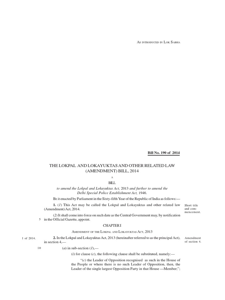 Amendments to strengthen Lokpal and CBI prosecution | PDF | Prosecutor | Constitutional Law