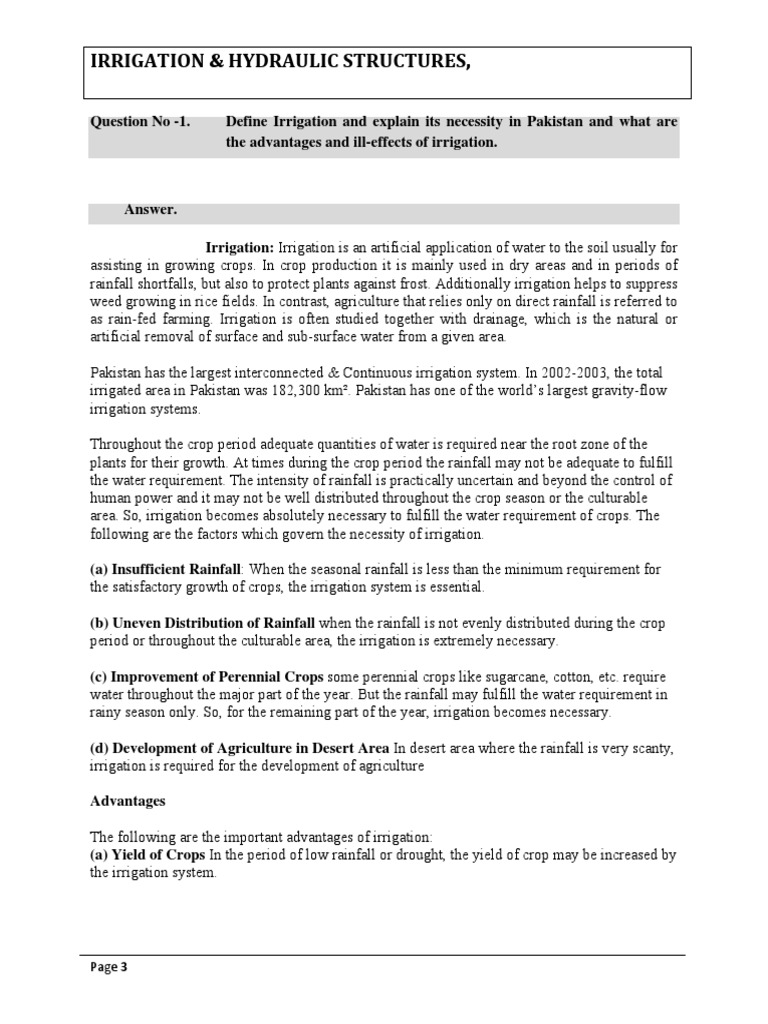 Irrigation & Hydraulic Structures,: Page 3 | PDF | Irrigation | Canal