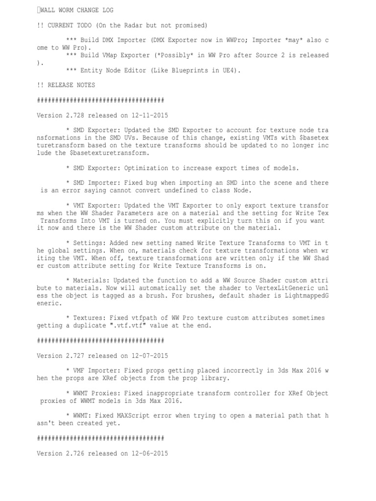 Change Log | PDF | Texture Mapping | Shader Change Log | PDF | Texture Mapping | Shader