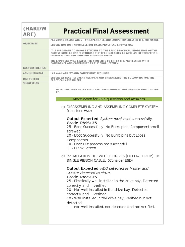 Practical Hands-On Assessment for Hardware Course Focusing on Basic ...