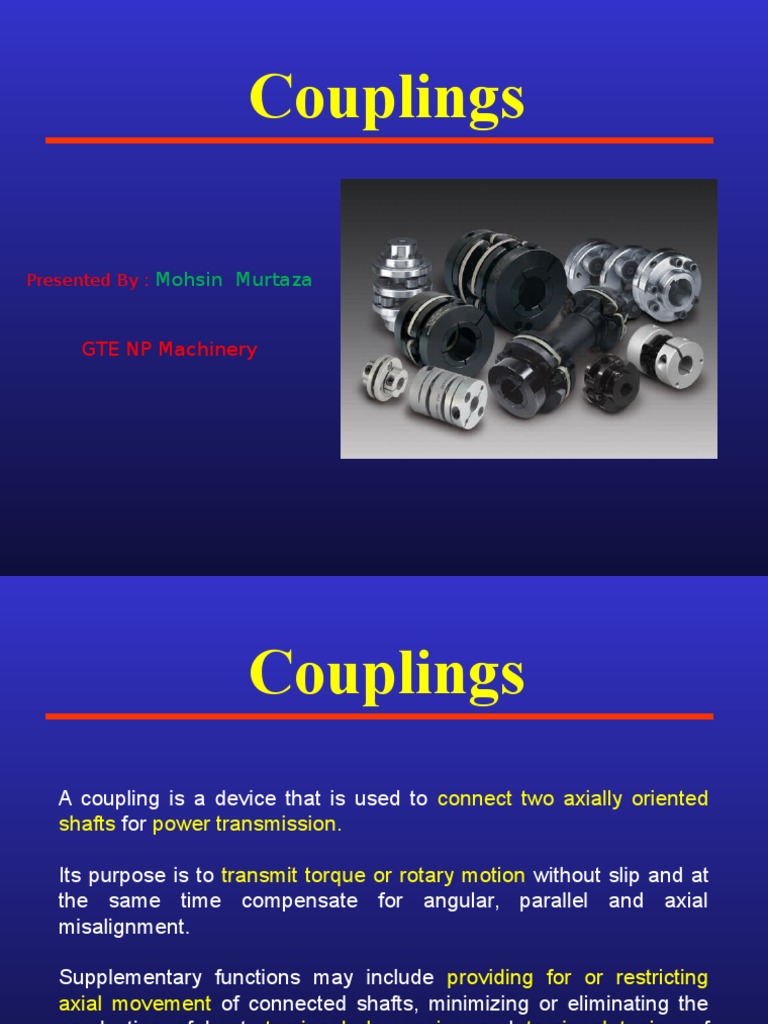 Couplings - A Basic Introduction To Different Types of Couplings | PDF ...