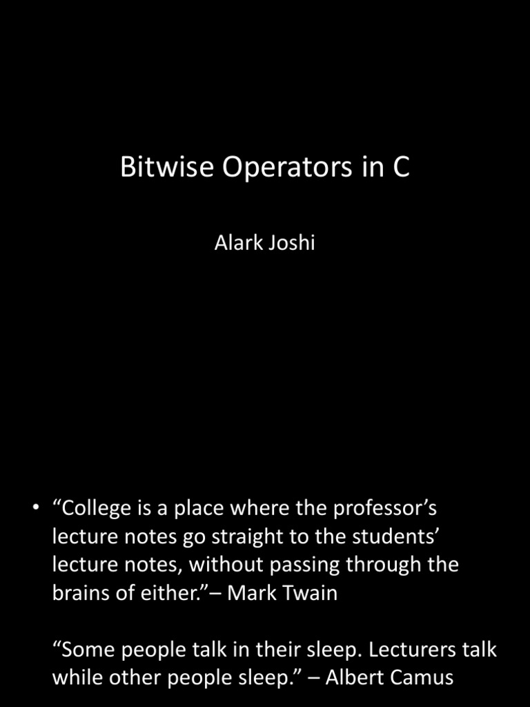 Bitwise Operators in C PDF | PDF | Data Type | Integer (Computer Science)
