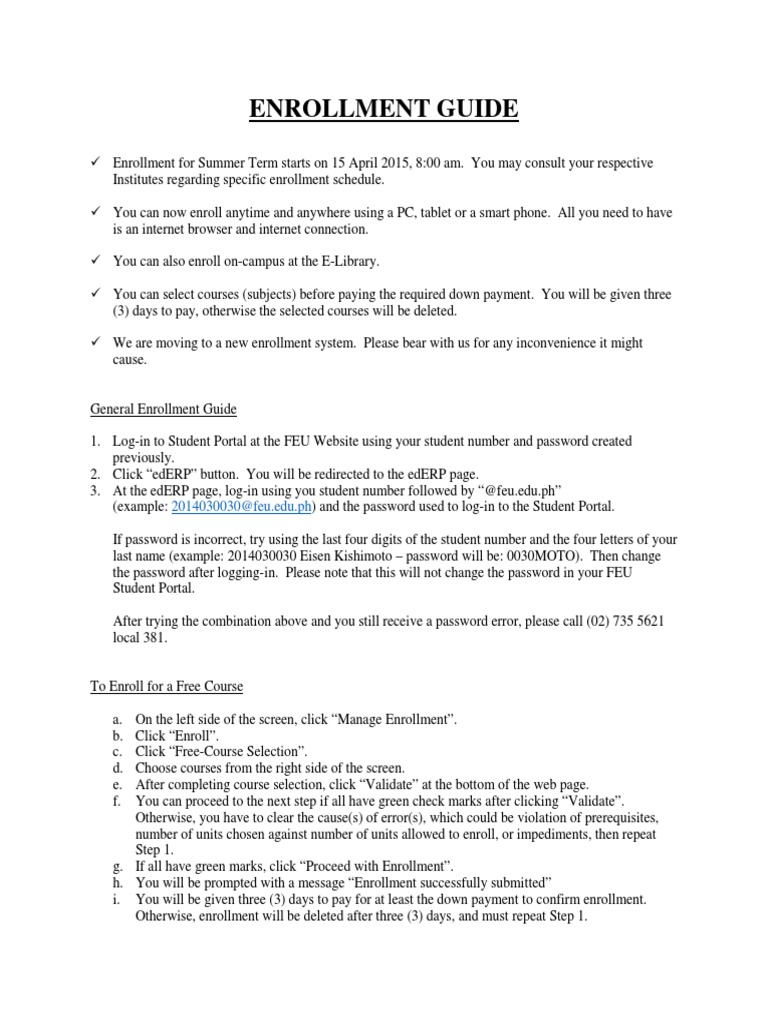 Enrollment Guide | PDF | Password | Software
