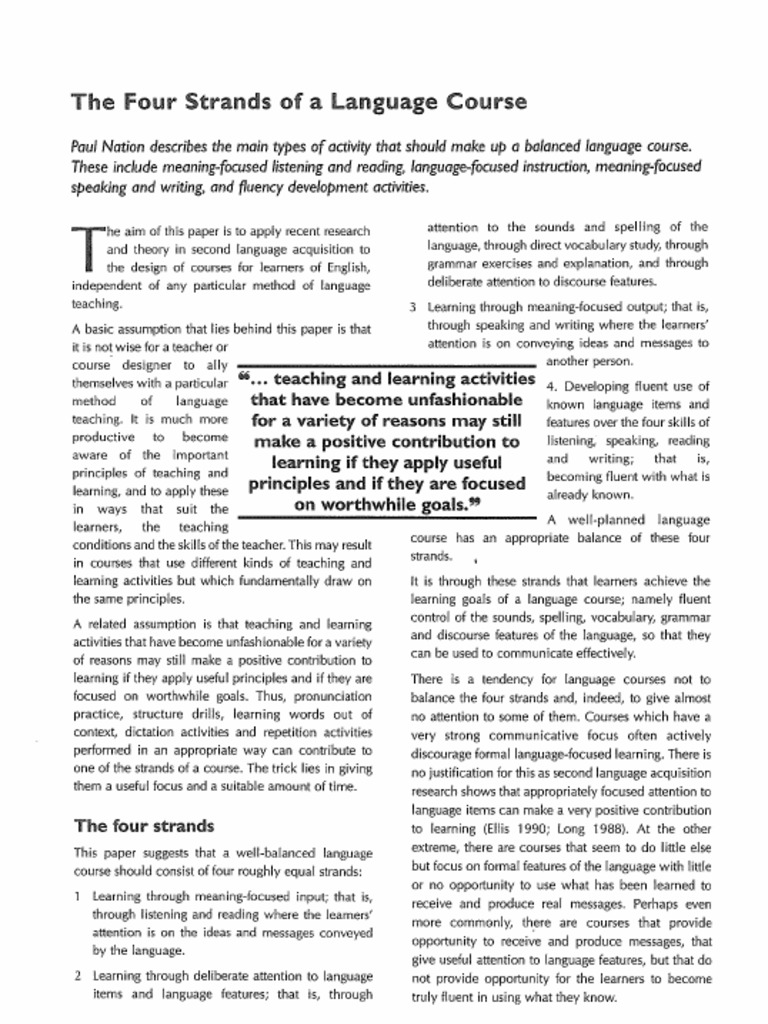 Four Strands - Paul Nation | PDF