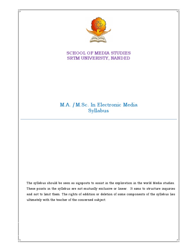 Exploring the Dynamic Field of Electronic Media: A Guide to the M.A./M ...