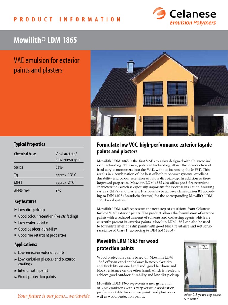 Mowilith LDM1865 PS | PDF | Acrylic Paint | Paint