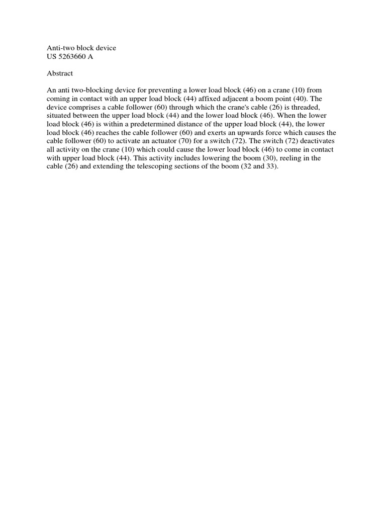 Anti Two Blocking System - Pattern | PDF | Crane (Machine) | Switch