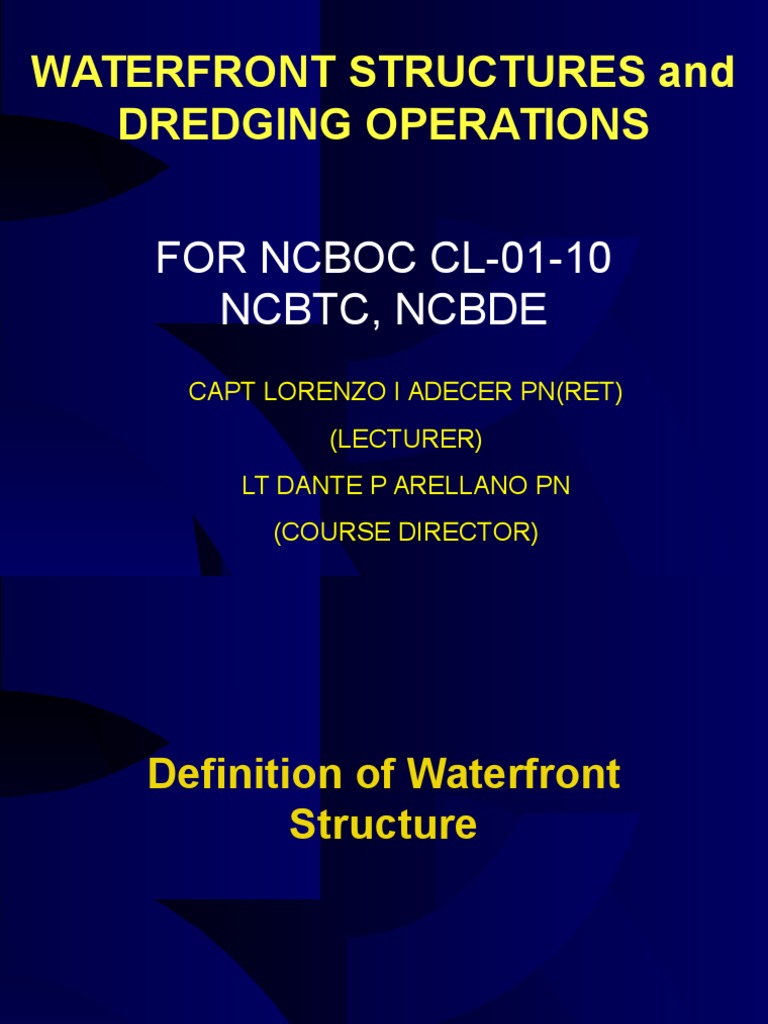 Waterfront Structures | PDF | Dredging | Hydrography