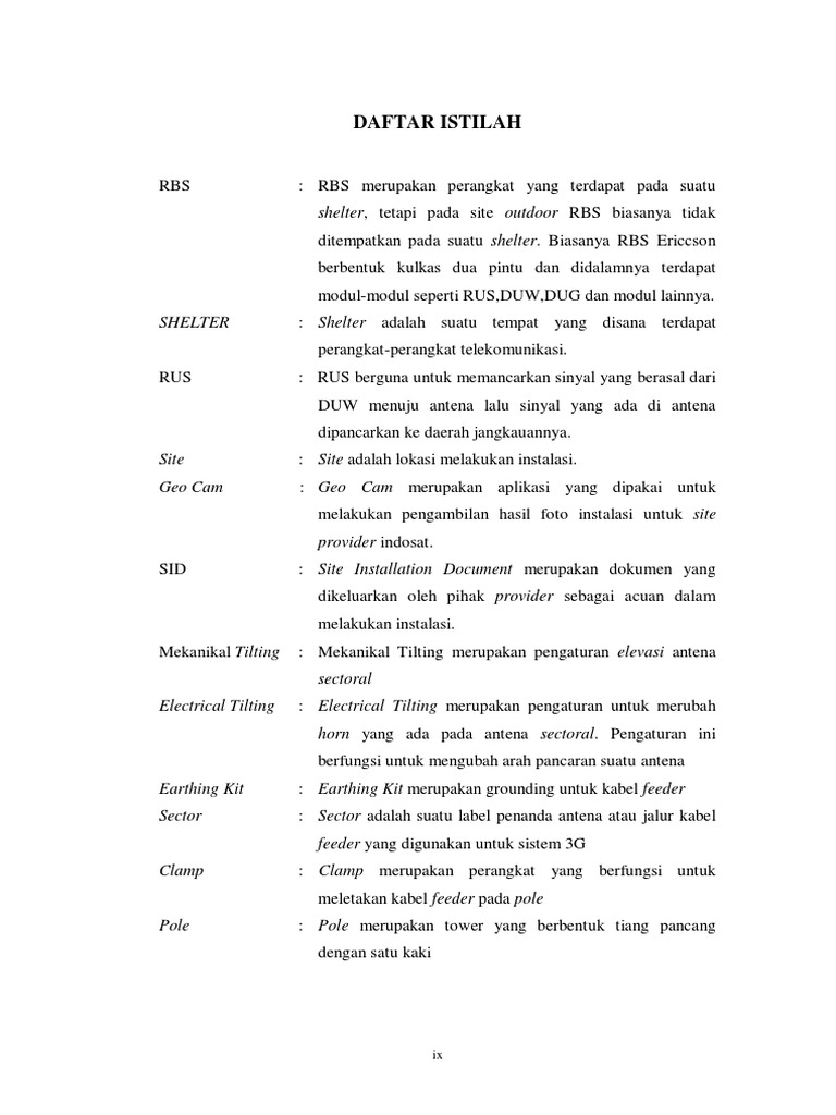 Daftar Istilah Contoh | PDF