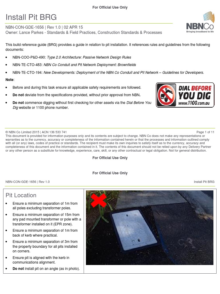 Install Pit in NBN Project | PDF | Nature