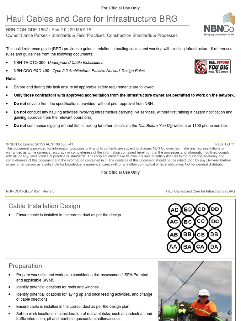 Haul Cables and Care For Infrastructure | PDF | Cable | Rope
