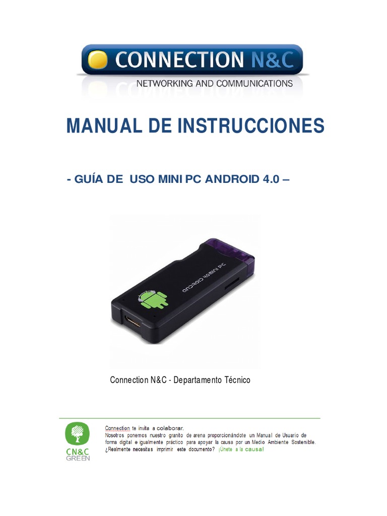 Mini PC Manual | PDF | Memoria USB | Sistema operativo