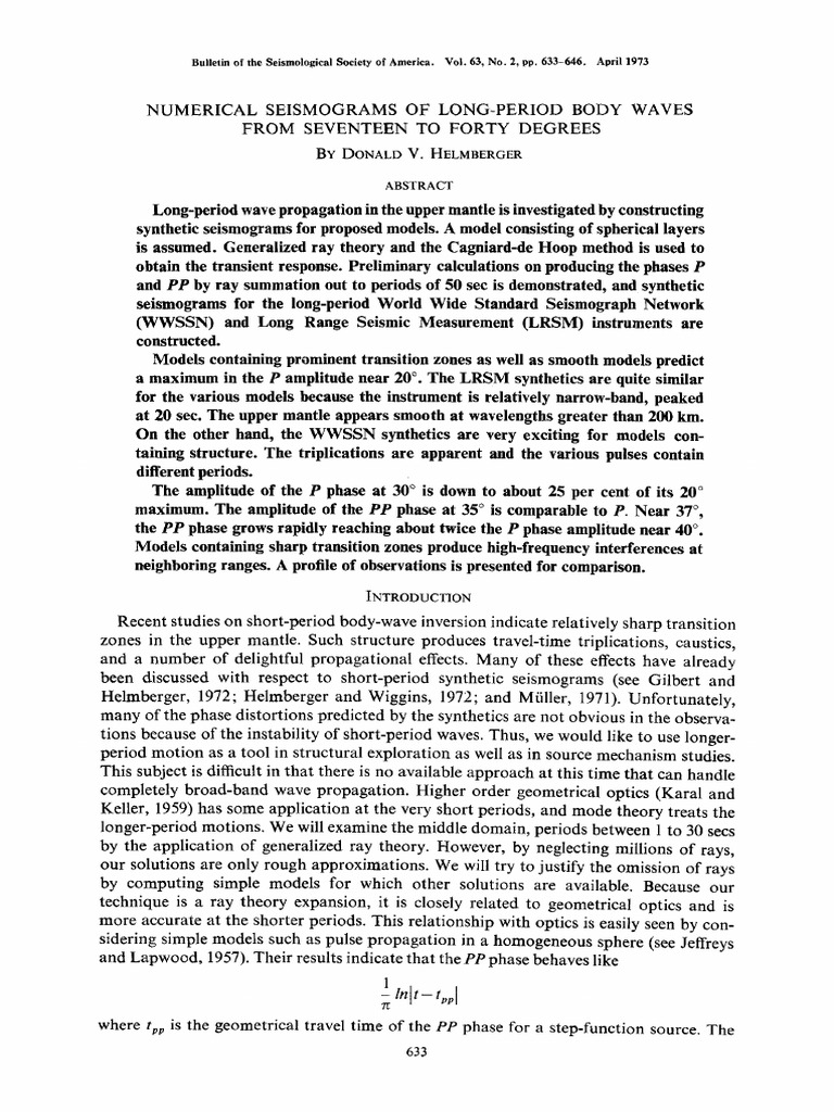 Long-Period Body Wave Seismograms | PDF | Interference (Wave ...