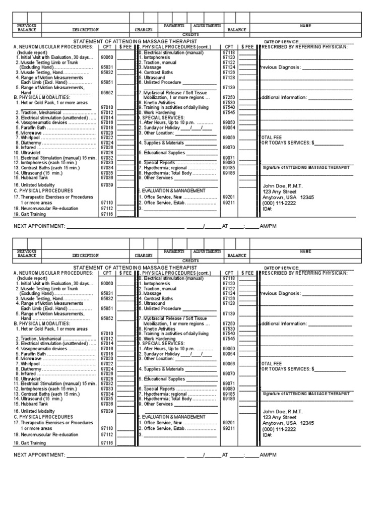 SuperBill | Clinical Medicine | Medical Treatments