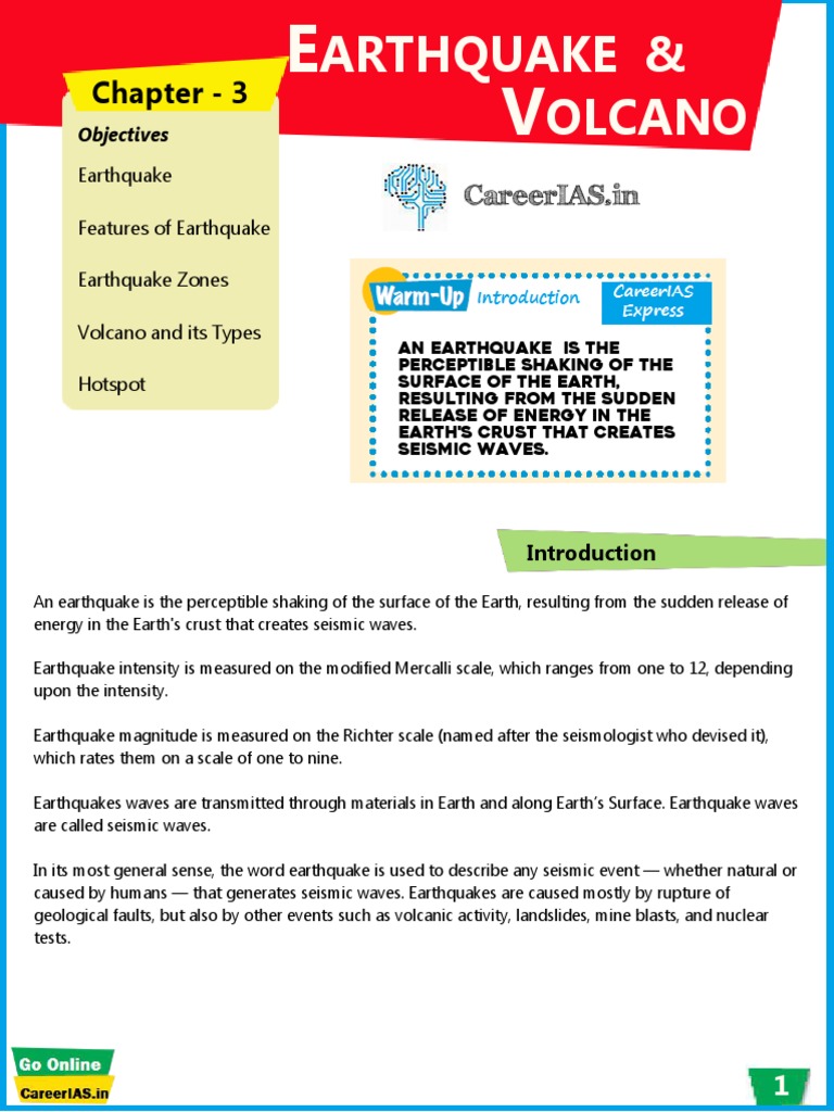 Earthquake and Volcano Overview | PDF | Earthquakes | Volcano