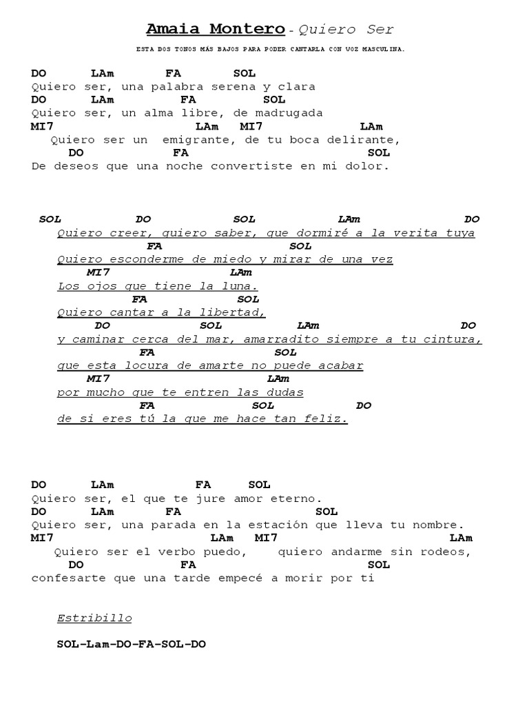 Amaia Montero - Quiero Ser | PDF