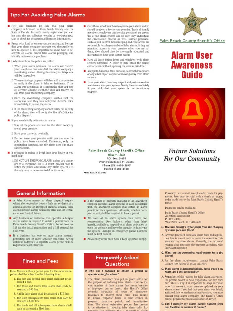 Alarm User Awareness Guide: Tips For Avoiding False Alarms | PDF | Burglary | Fee